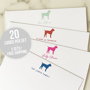 Boxer Stationery Personalized Dog Stationary Set of 20 Flat Note Cards ...