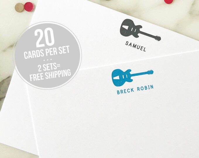 Guitar Personalized Stationery - Kids Band Baby Musical Stationary Set ...