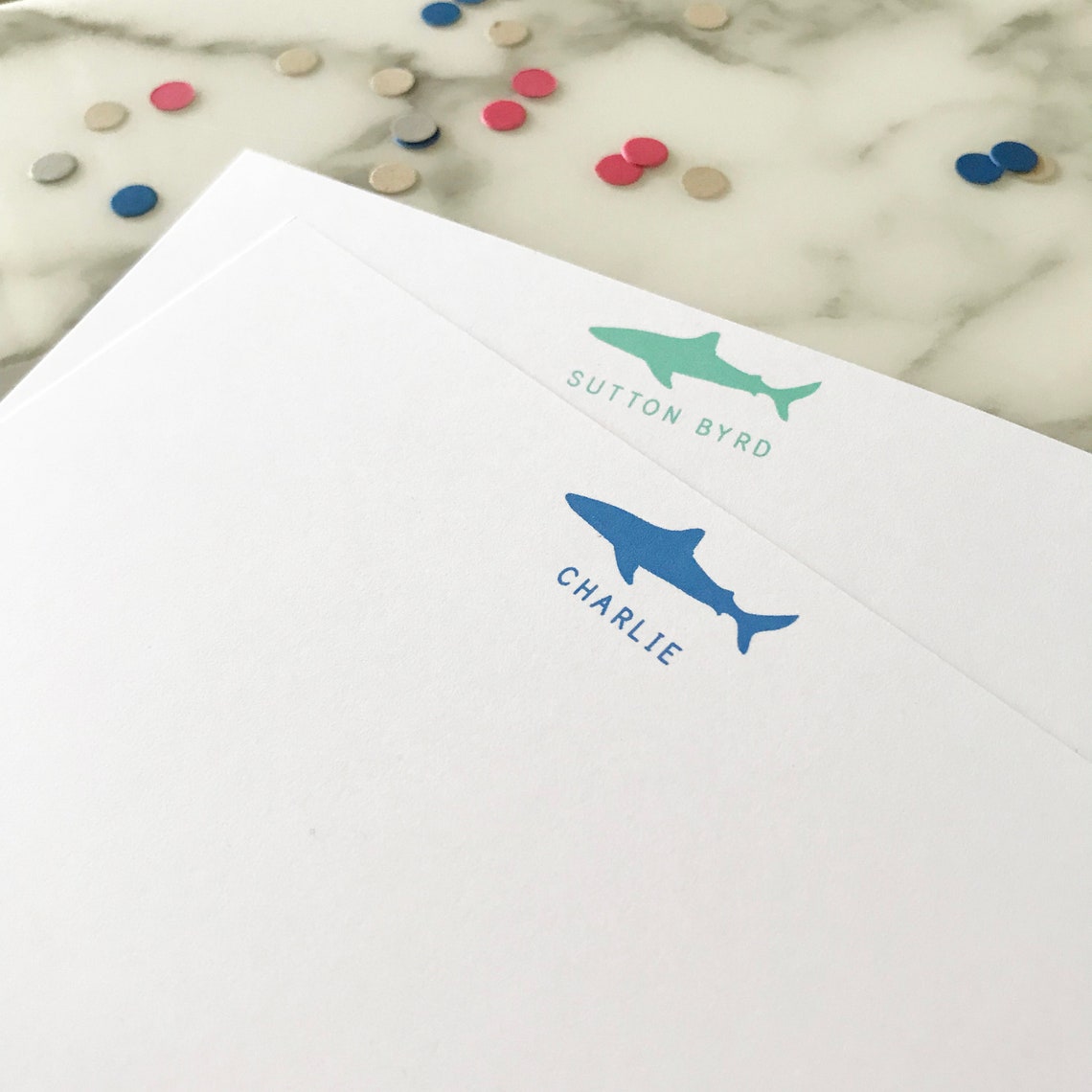 Shark Personalized Stationery Boys Custom Stationary Set of - Etsy