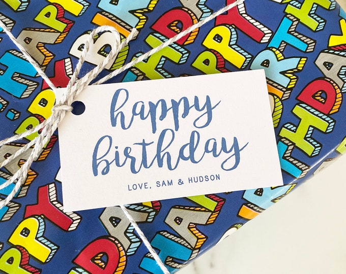 Happy Birthday Gift Tags Personalized Set of 20 Custom Enclosure Cards ...