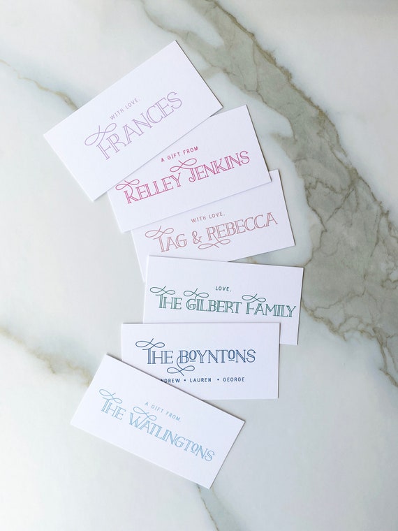 Personalized Gift Tags for Families classy Font Family Gift | Etsy