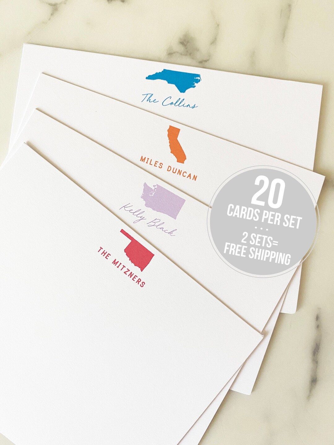 Personalized Stationery - States Personalized Stationary Set - Custom ...