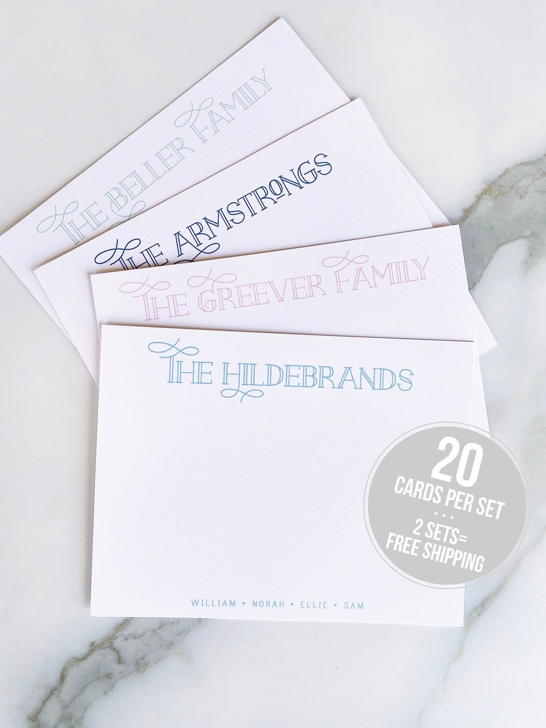 Personalized Stationery Classy Font Family Stationary - Family ...