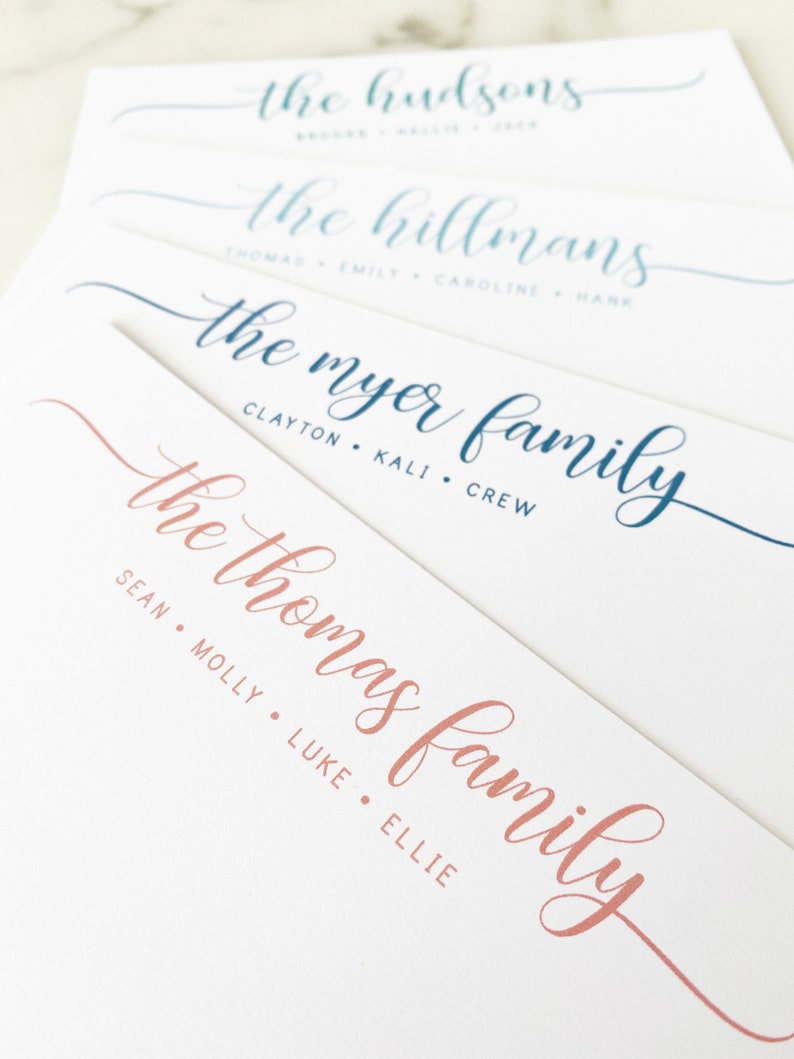 Personalized Stationary Script Font Family Stationery Family - Etsy