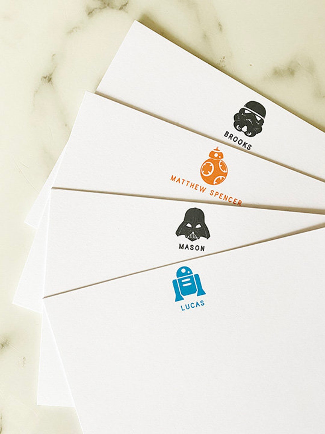 Star Wars Stationary Set of 20 Cards Personalized Stationery - Etsy