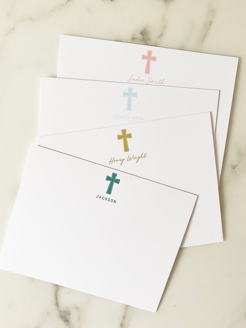 Cross Stationary Kids Personalized Christian Stationery Set - Etsy