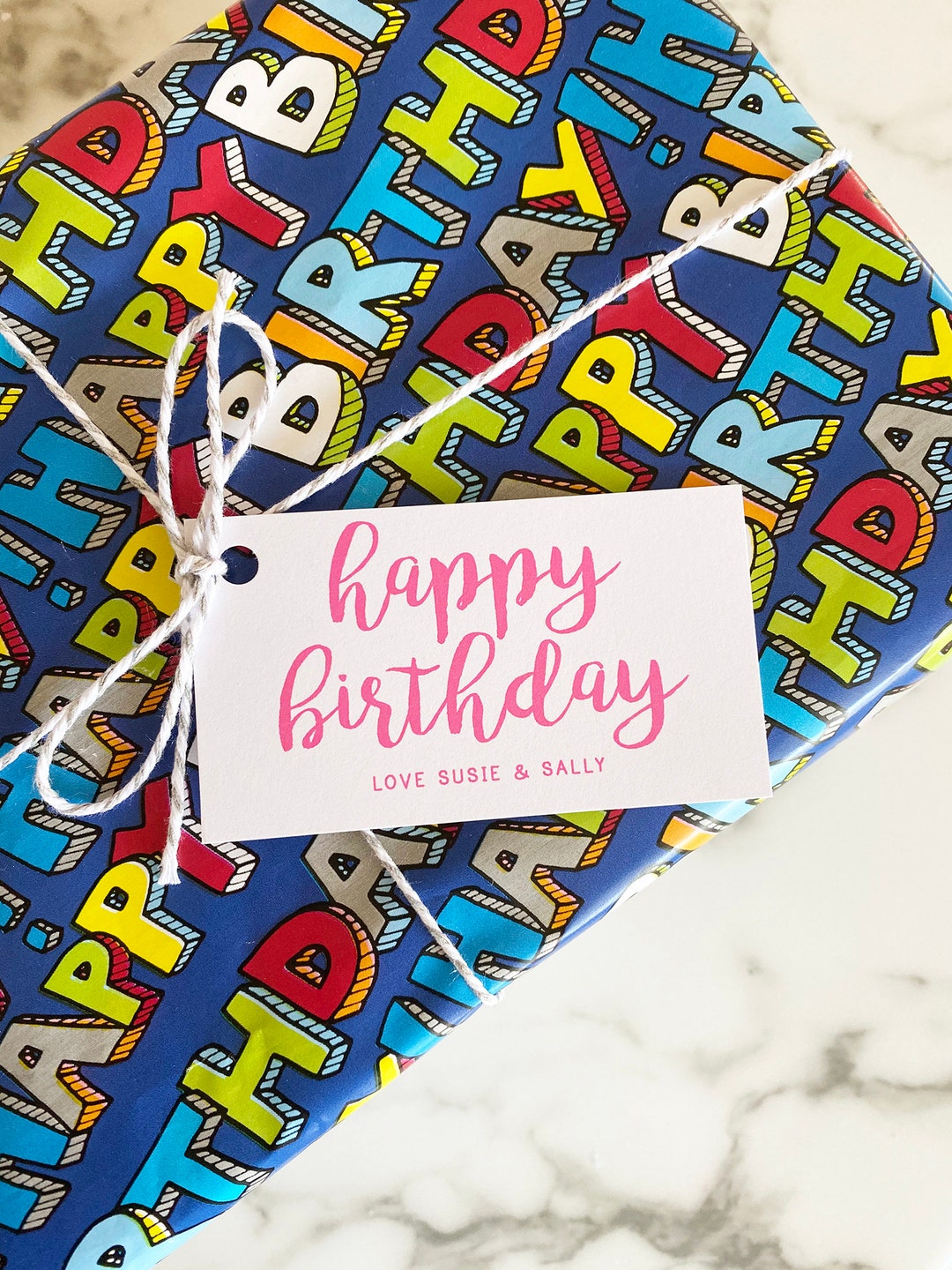 Custom Gift Tags Happy Birthday Personalized Set of 20 Custom Enclosure ...