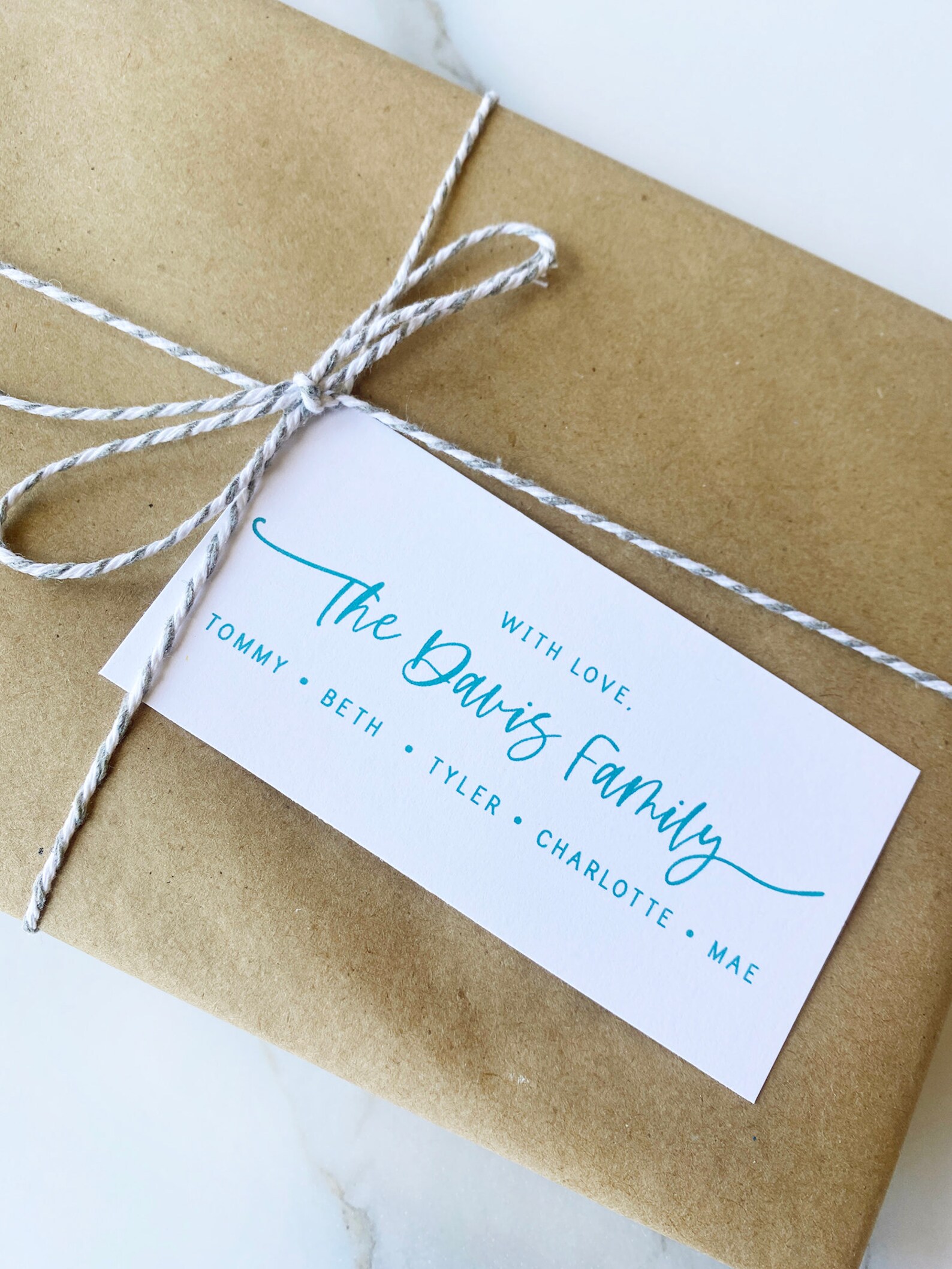 Personalized Gift Tags for Families Casual Handwritten Font | Etsy