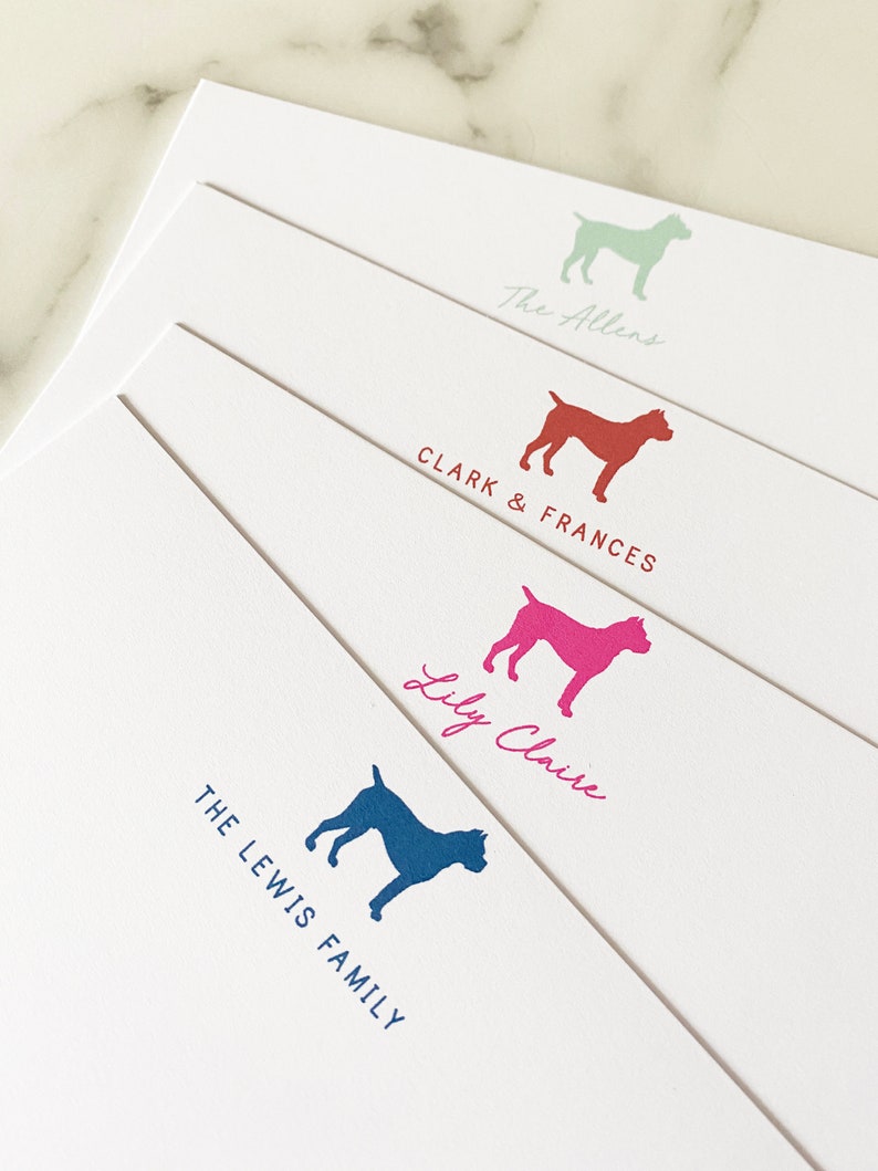 Boxer Stationery Personalized Dog Stationary Set of 20 Flat - Etsy