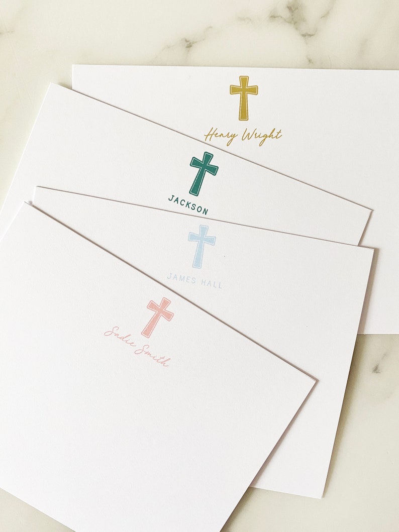 Cross Stationary Kids Personalized Christian Stationery Set - Etsy