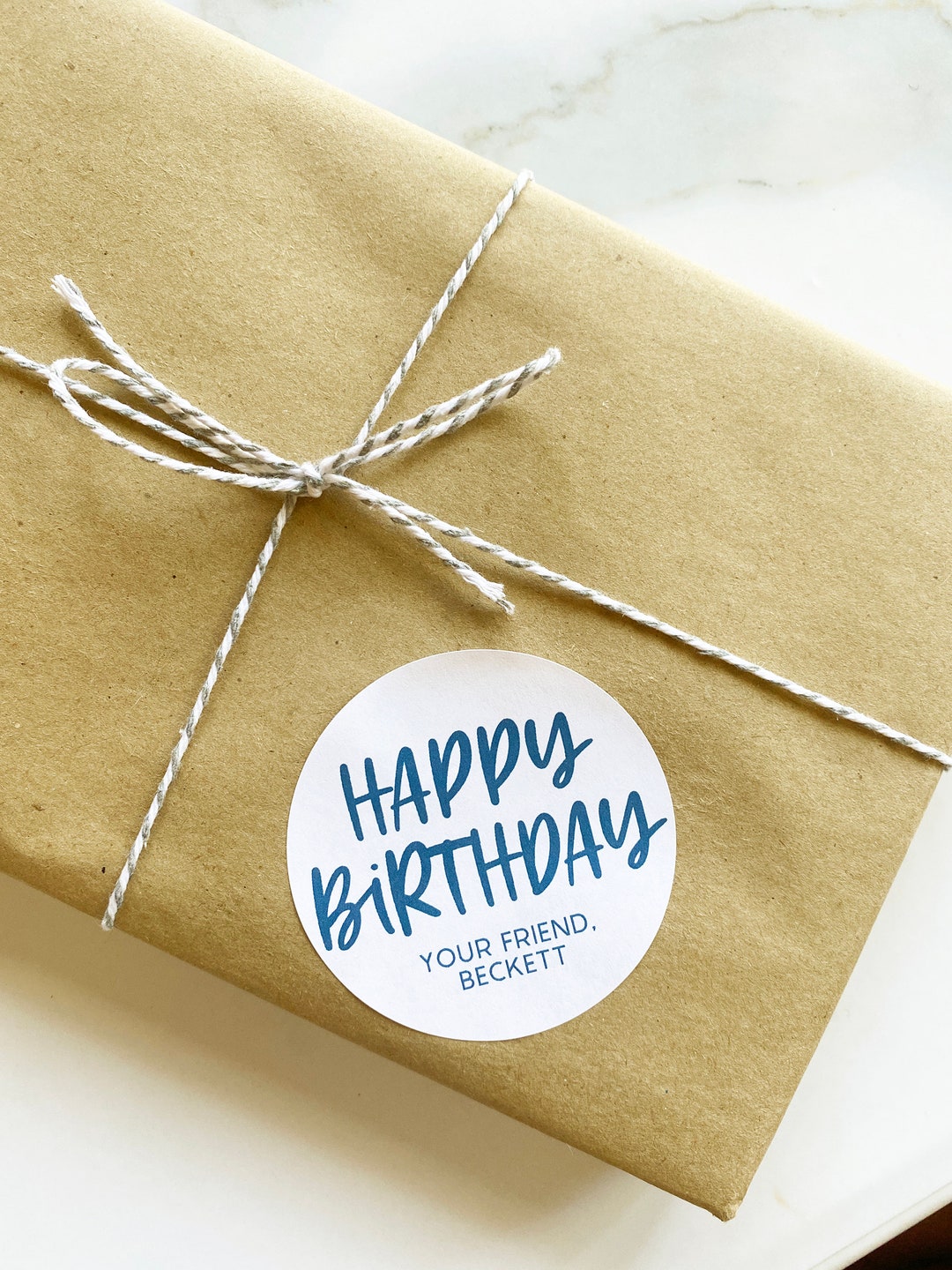 Happy Birthday Gift Tag Stickers - Round Circle Kids Stickers Birthday ...