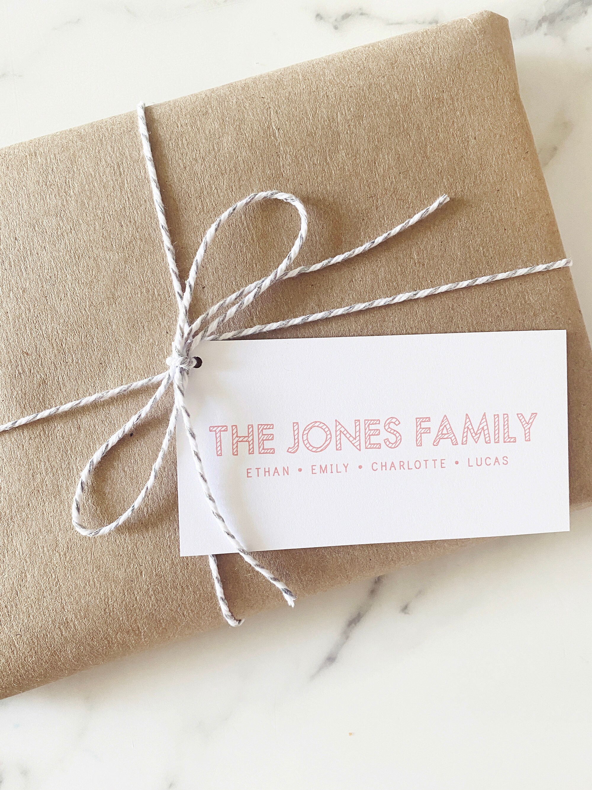 Personalized Gift Tags Striped Family Gift Tags Custom | Etsy