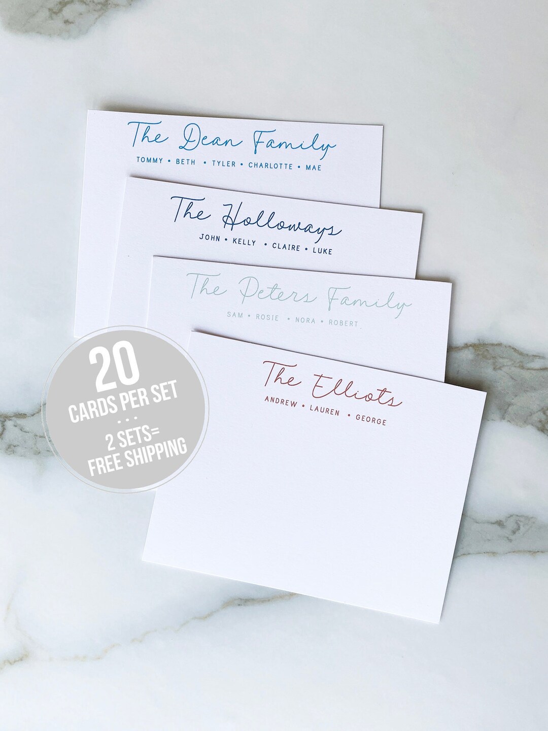 Personalized Stationary Pretty Script Custom Family Stationery - Custom ...