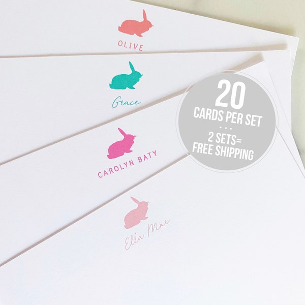 Bunny Note Cards - Etsy