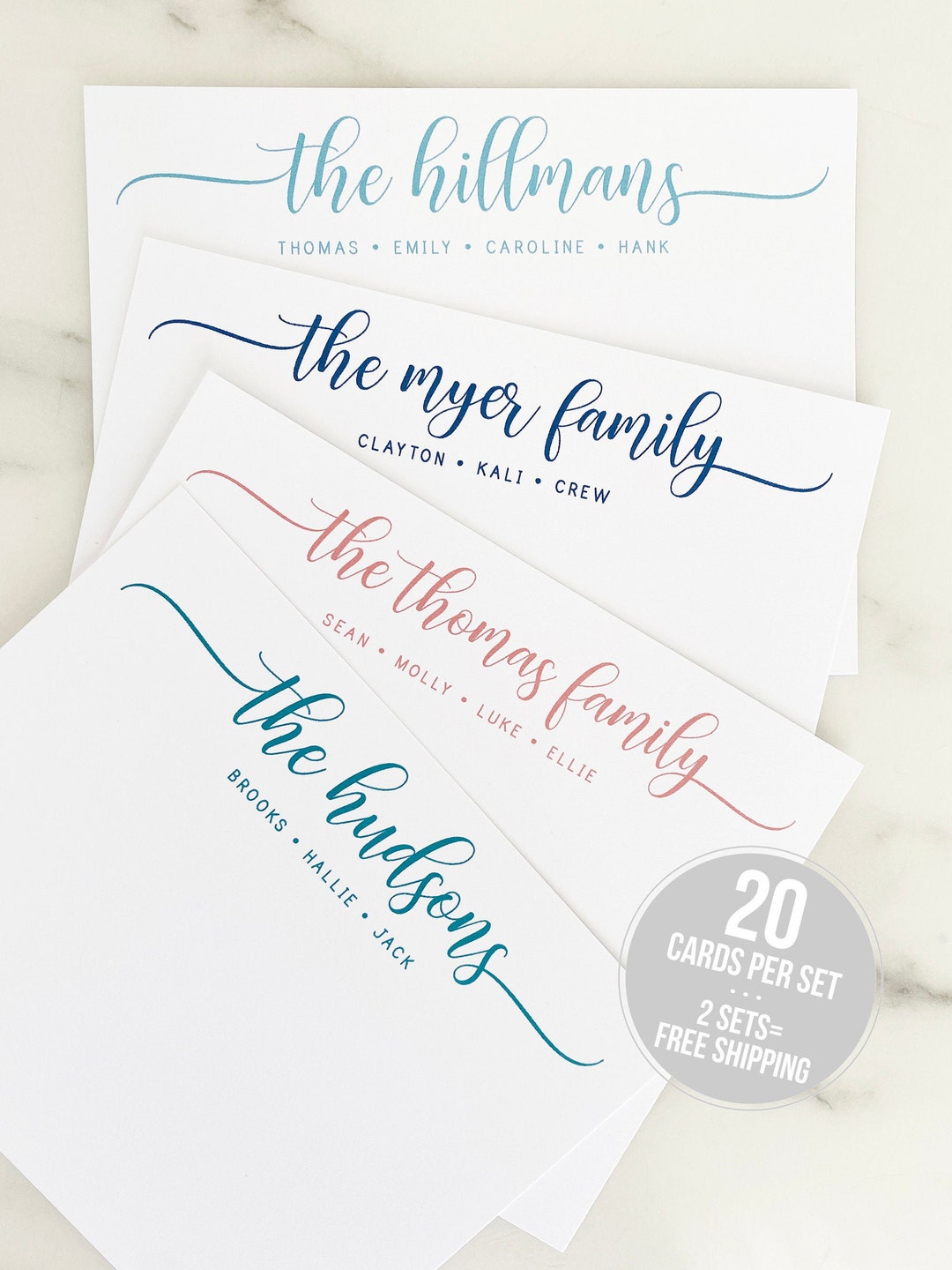 Personalized Stationary Script Font Family Stationery - Family ...
