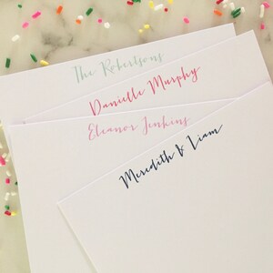 Personalized Calligraphy Stationery - Stationary Set Flat Note Cards ...