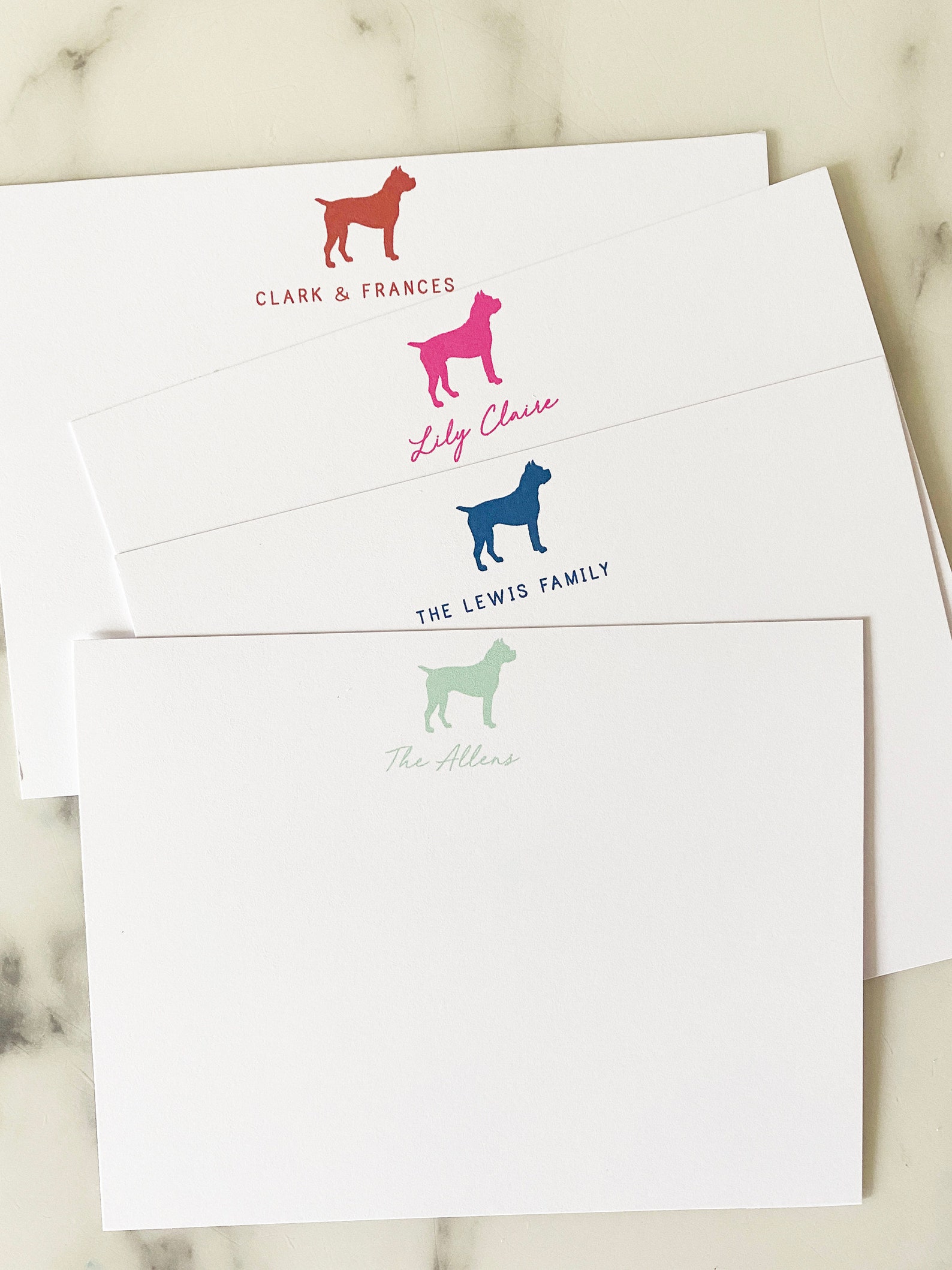 Boxer Stationery Personalized Dog Stationary Set of 20 Flat - Etsy
