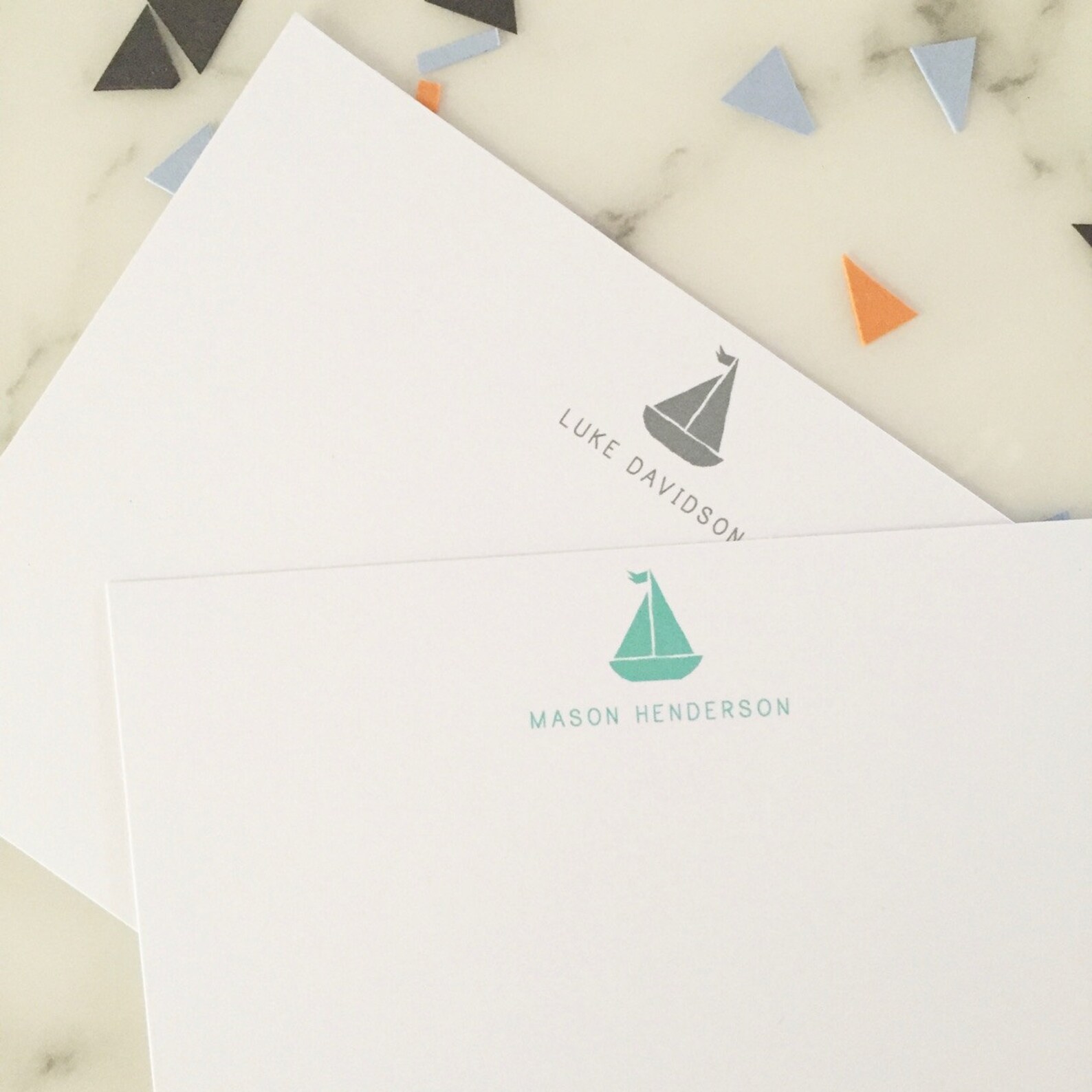 Sailboat Stationary Nautical Boys Stationery Set of 20 Flat | Etsy