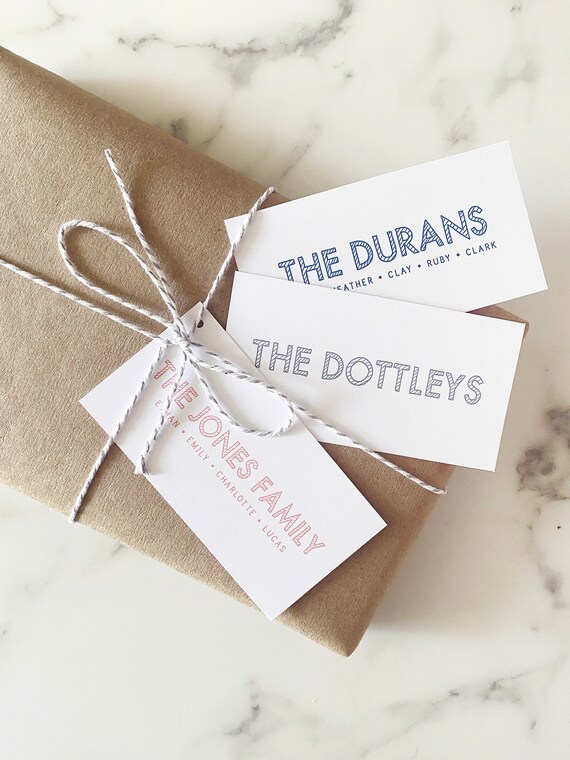 Personalized Gift Tags Striped Family Gift Tags Custom | Etsy