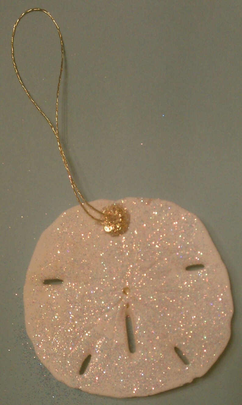 Sand Dollar Glitter Sparkle Keyhole Seashell Ornament Sparkling ...