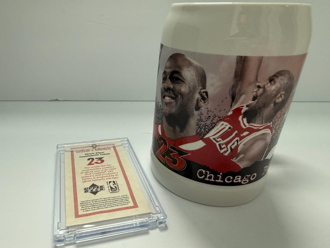 Vintage 1997 Michael Jordan Commemorative Tankard Mug W/ COA - Etsy
