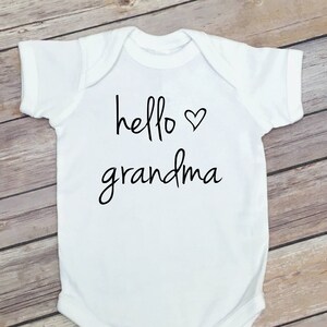 Grandma Pregnancy Announcement - Hello Grandma Reveal Bodysuit - New ...