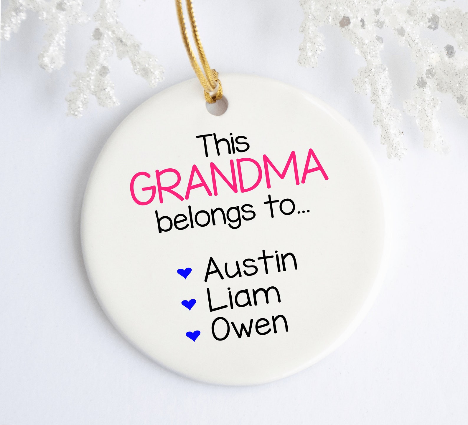 This Grandma Belongs to Custom Name Ornament, Personalized With ...
