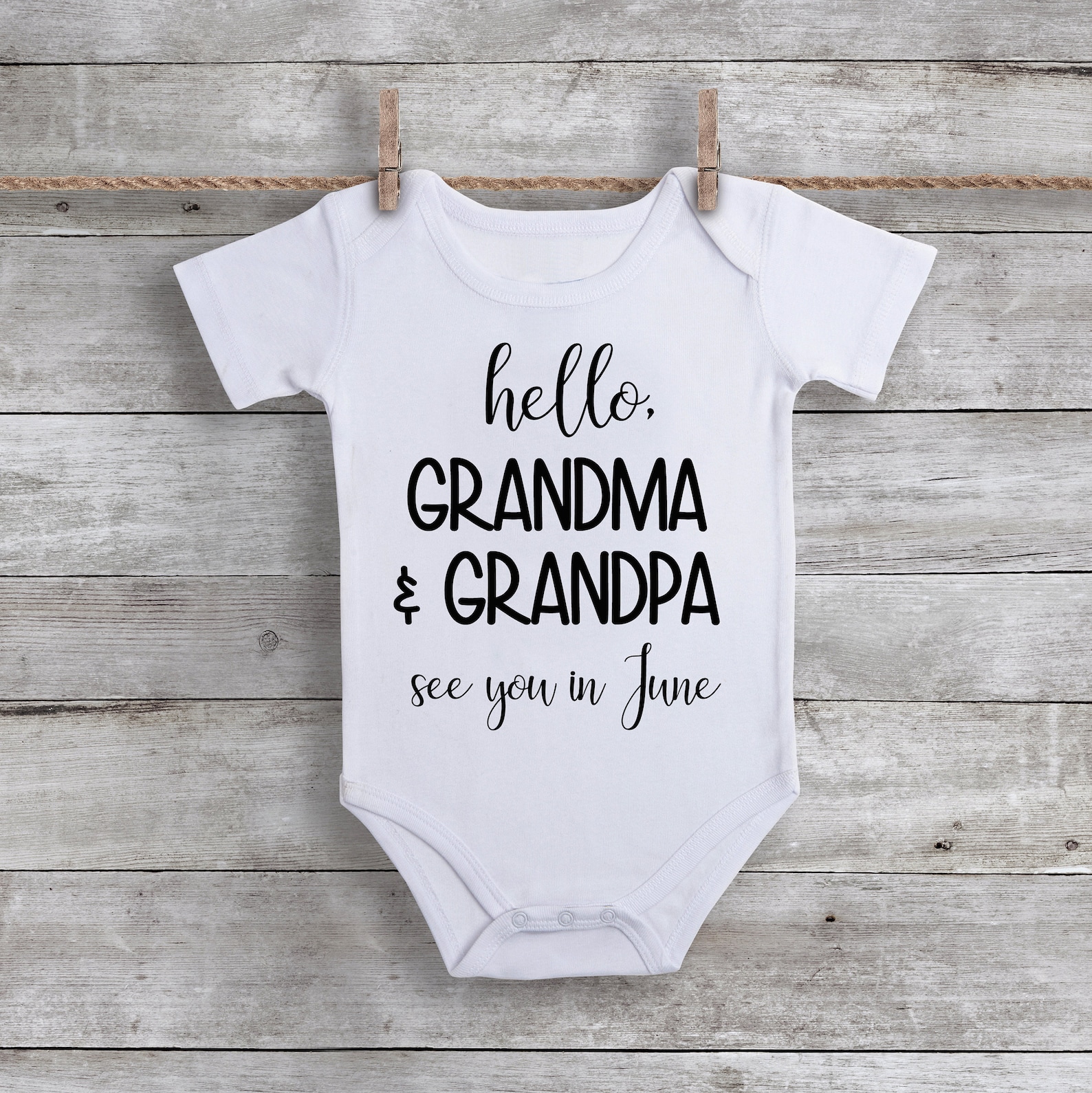 Hello Grandma and Grandpa Surprise Pregnancy Announcement - Etsy