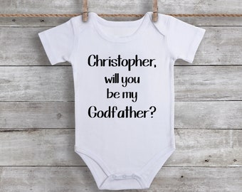 Will You Be My Godmother Bodysuit Custom Name Godparent - Etsy