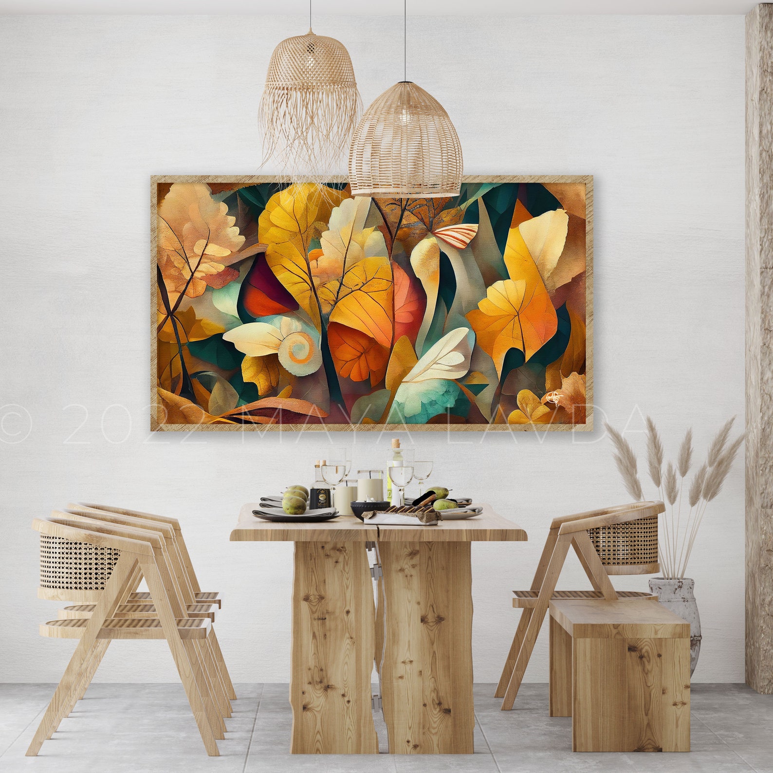 Autumn Scenery Art Deco Samsung Frame TV Art Boho Abstract - Etsy