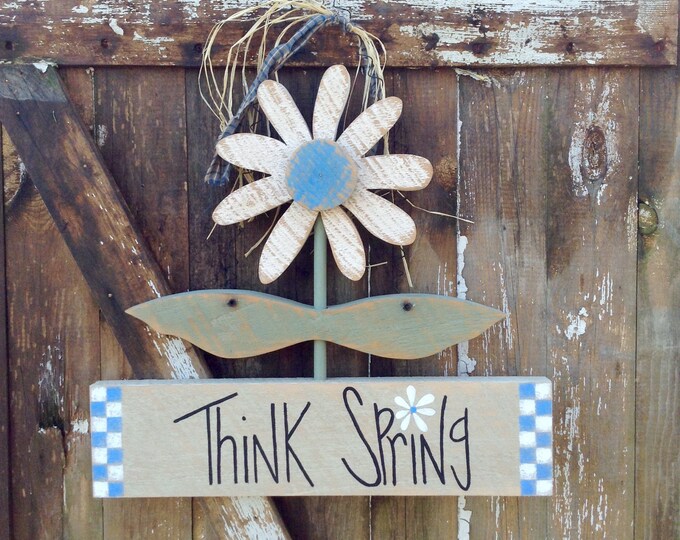 Primitive Flower, Door Hanger, Wall Hanging, Spring Flower, Flower ...