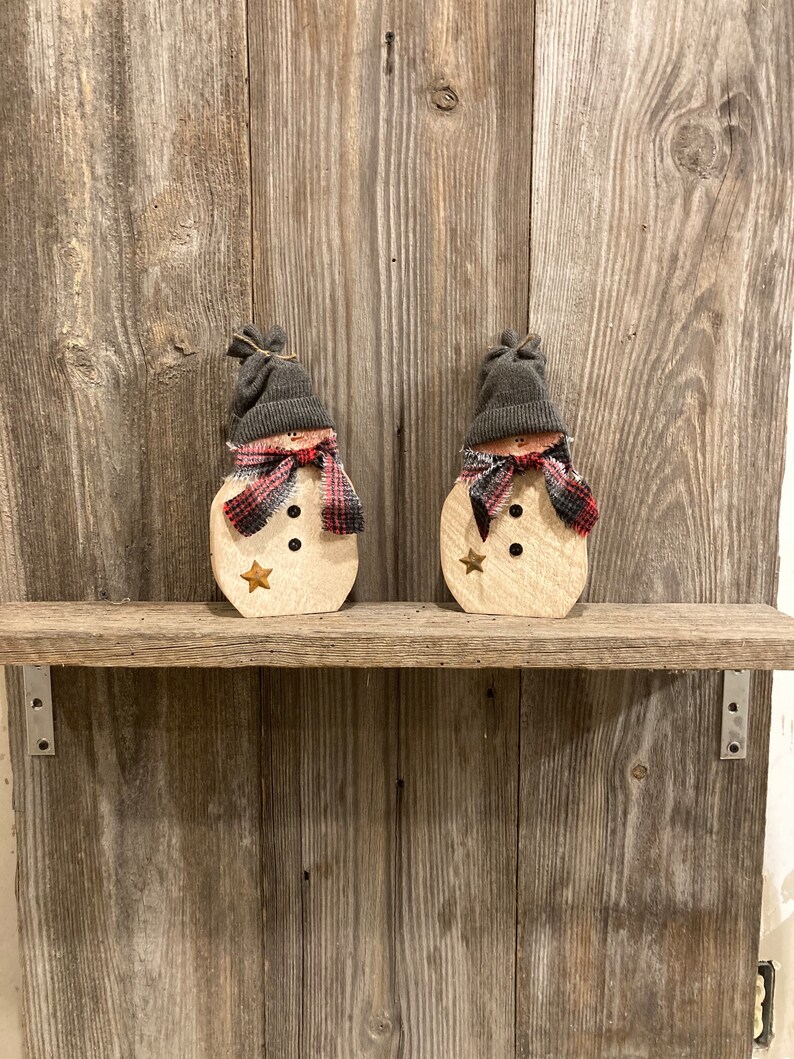 NEW 2022 Set of Two Primitive Snowman Country Primitive - Etsy
