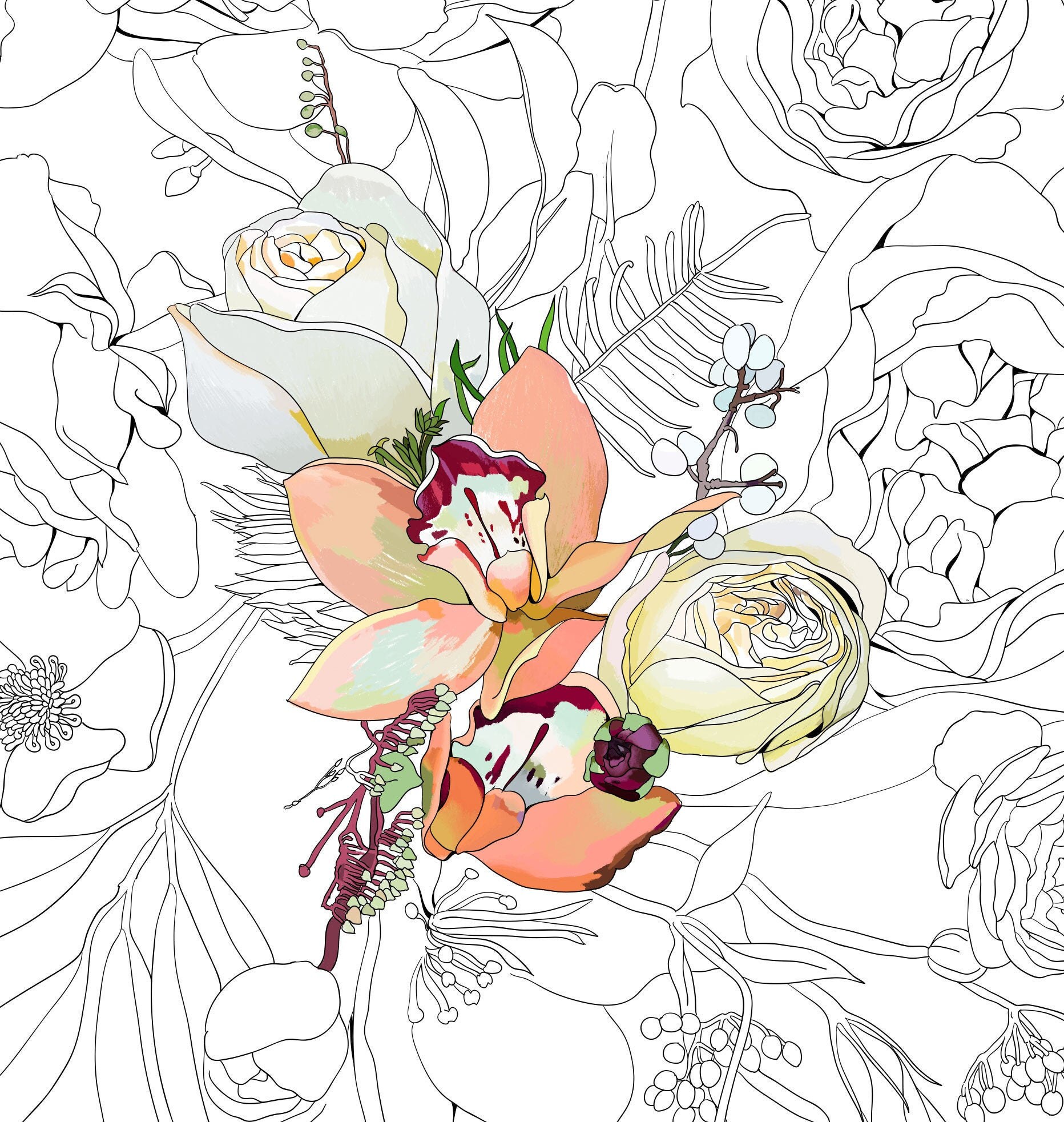 3 Printable Fashion Coloring Pages PNG / A4 Transparent Digital ...