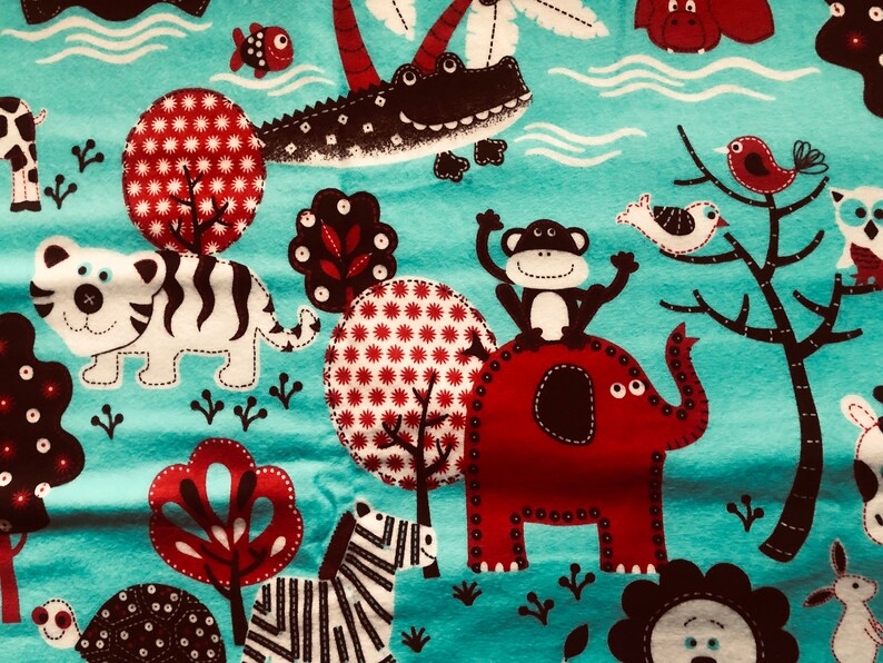 Zoo Animals Flannel Fabric Jungle Animal Fabric Snuggle - Etsy