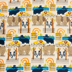 Zoo Animals Flannel Fabric * Animal Families Flannel Fabric * Soft ...