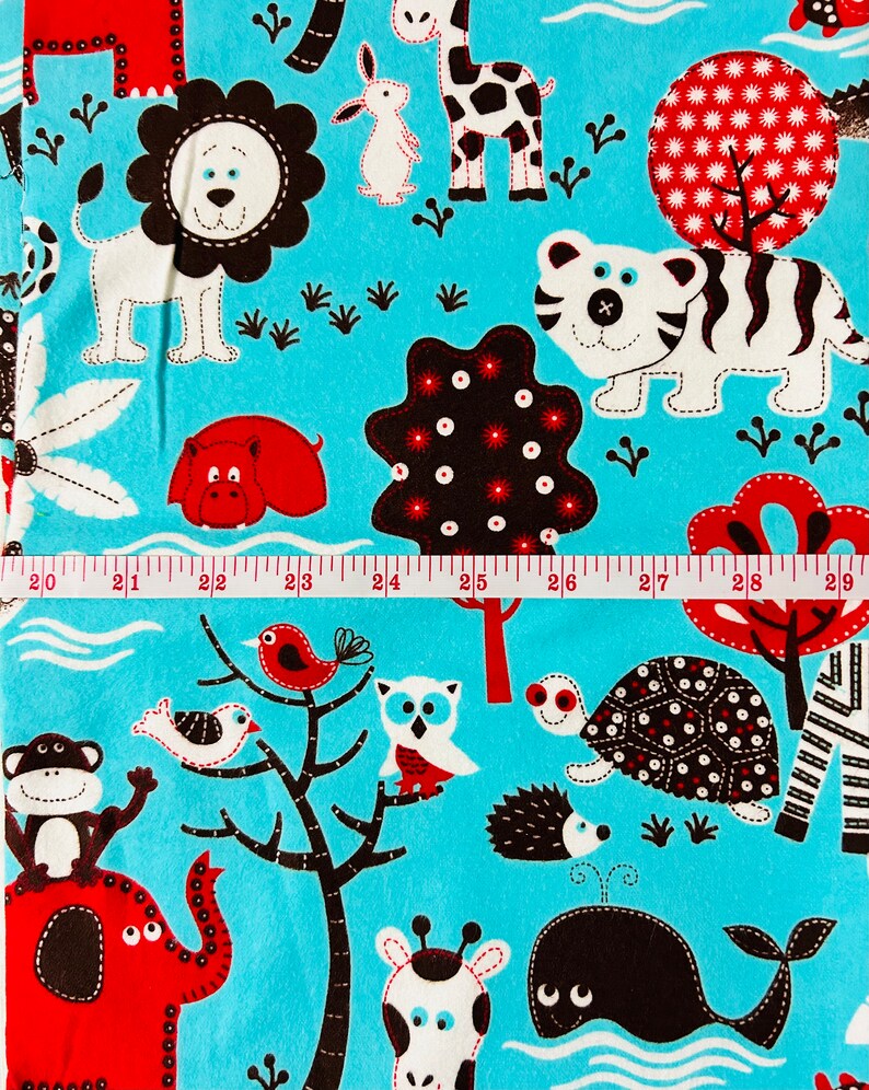 Zoo Animals Flannel Fabric * Jungle Animal Fabric * Snuggle Flannel ...