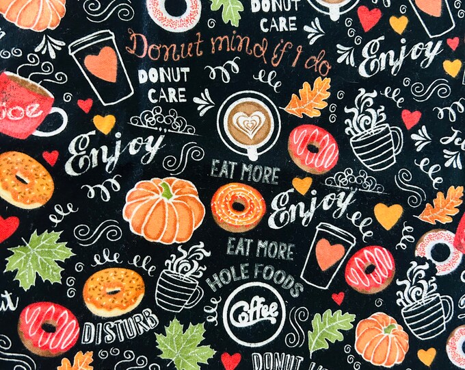 Fall Flannel Fabric * Fall Icons Flannel Fabric * Soft Cotton Flannel ...