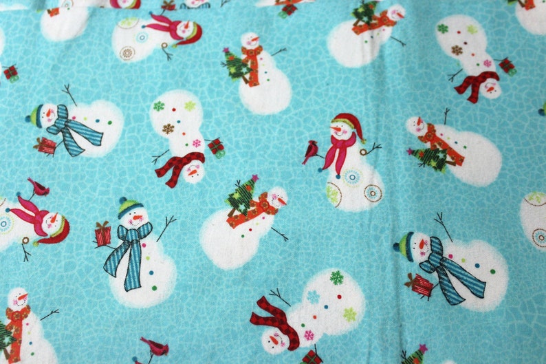 Snowman Flannel Fabric Christmas Snowmen Fabric Snuggle - Etsy