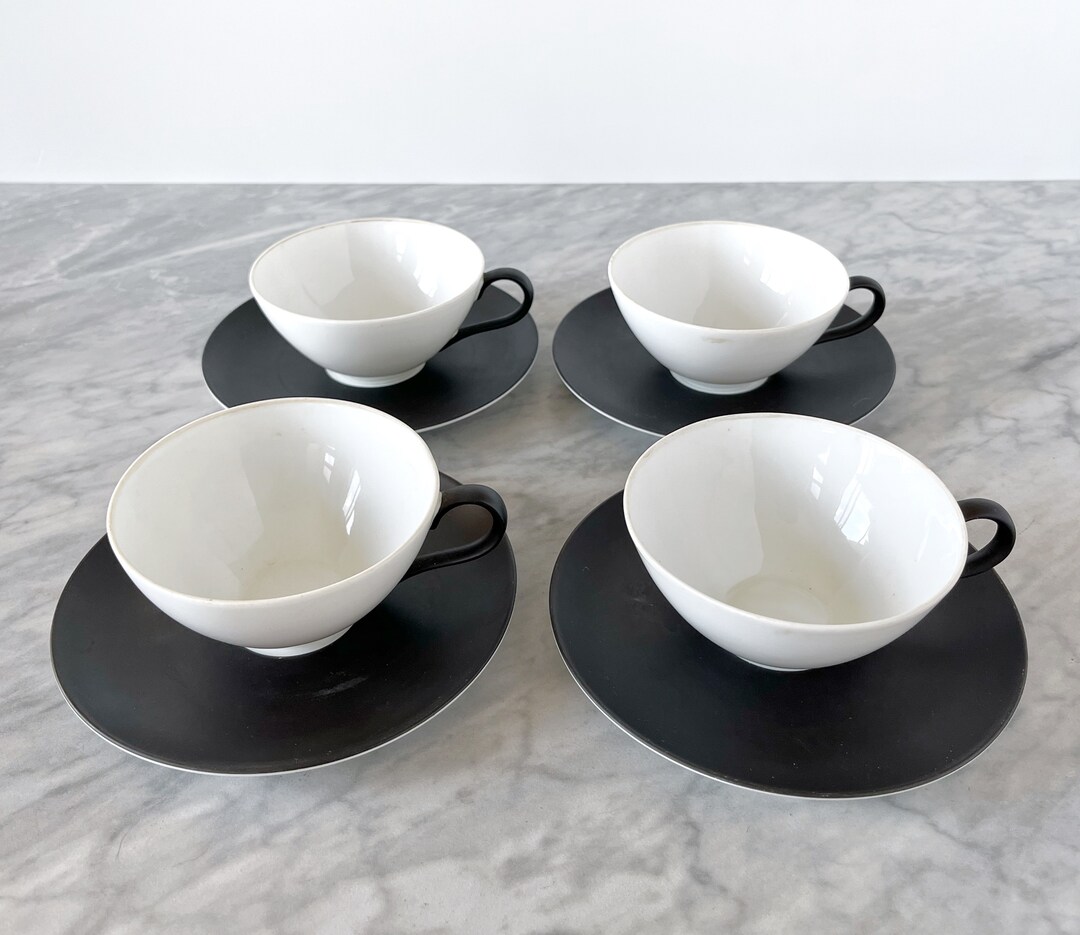 Set of 4 1950s Yamaka Porcelain Cups & Saucers - Fine China Tea Set ...