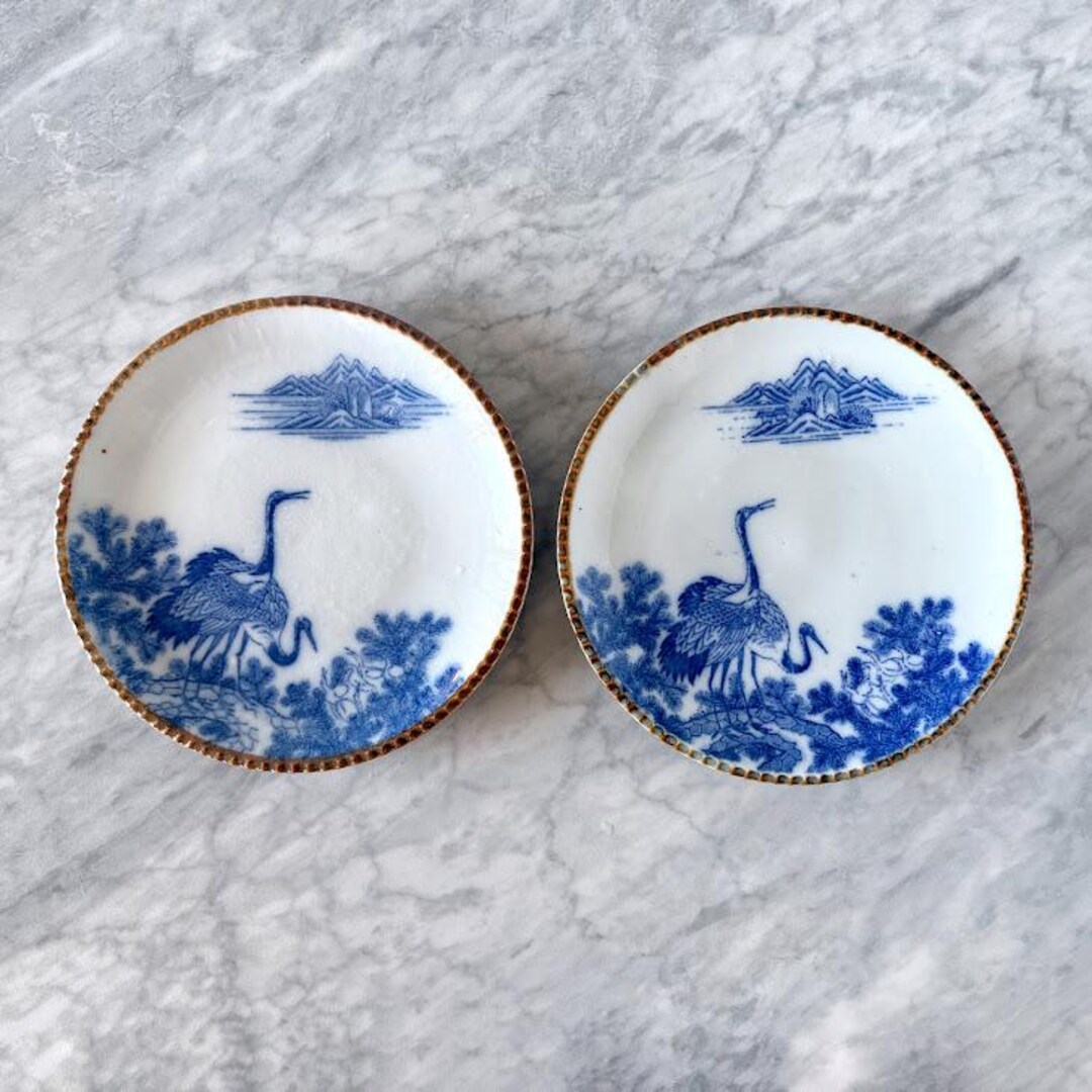 Pair of Antique 19th Century Japanese Izegara Transferware Plates With ...