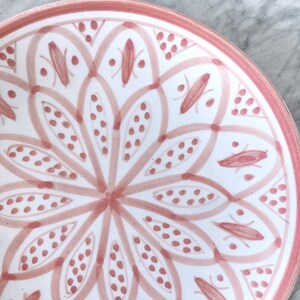 Set of 4 Artisan Moroccan Chabi Chic Plates Hand Painted Pottery Pink ...
