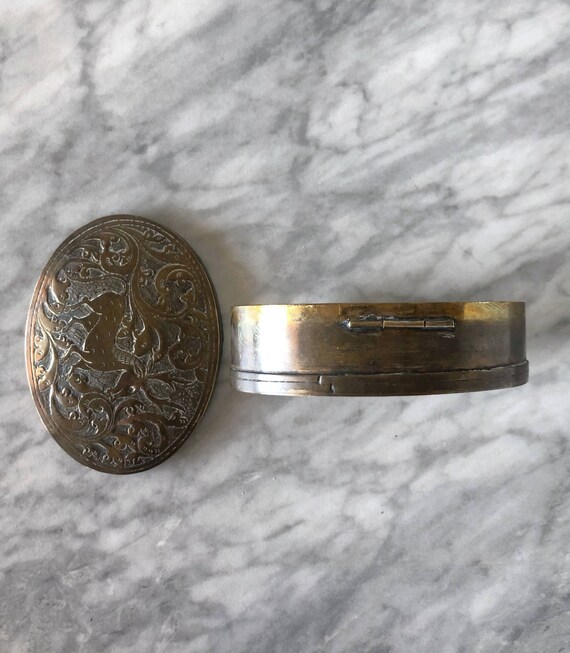 Vintage Stag Engraved Brass or Bronze Box - Antique J… - Gem