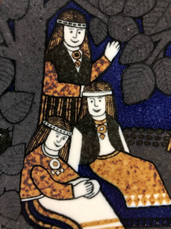 Folk Art Ceramics Scandinavian Art Vintage 1983 Arabia Finland ...