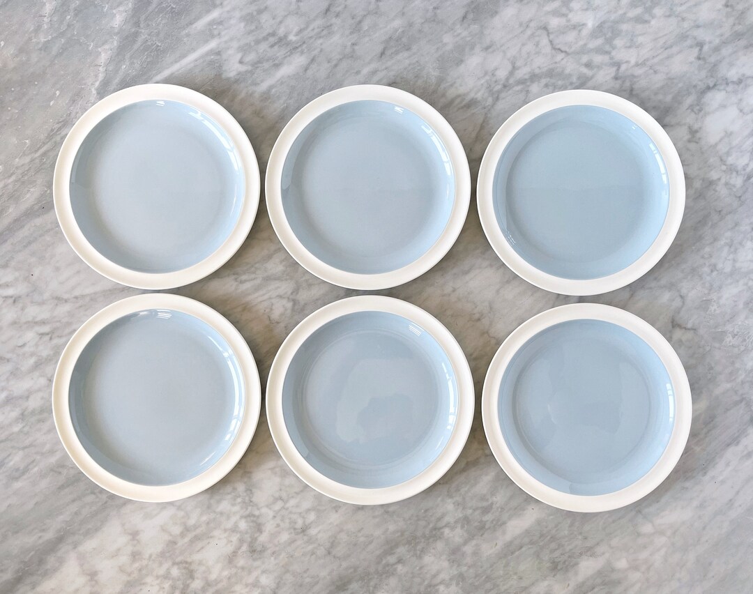 Set of 6 Vintage Wedgwood 8" Plates in "summer Sky" Blue — Fine China ...