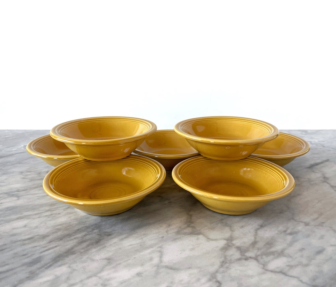 Set of 7 Fiestaware Marigold Small Yellow Bowls - Rare Discontinued ...
