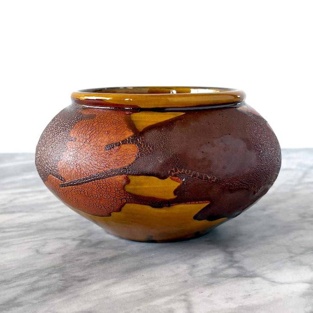 Vintage 1970s Royal Haeger Earth Wrap Vase or Planter - Drip Glaze ...