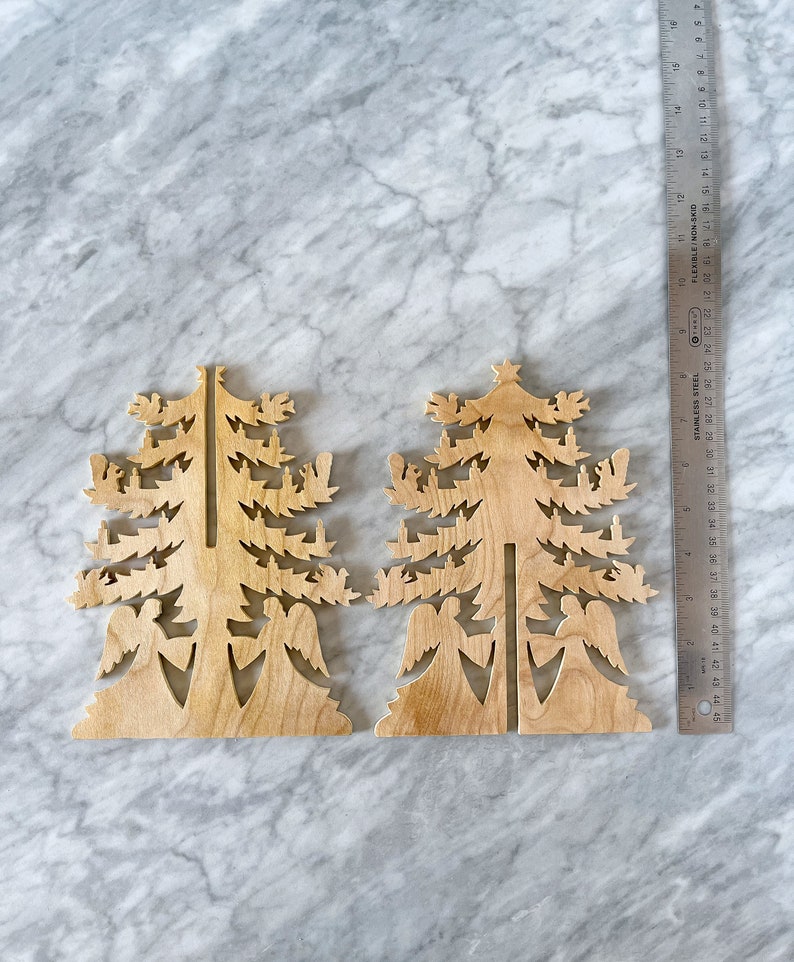 Traditional Wooden 3D Filigree Christmas Tree With Angels - Etsy