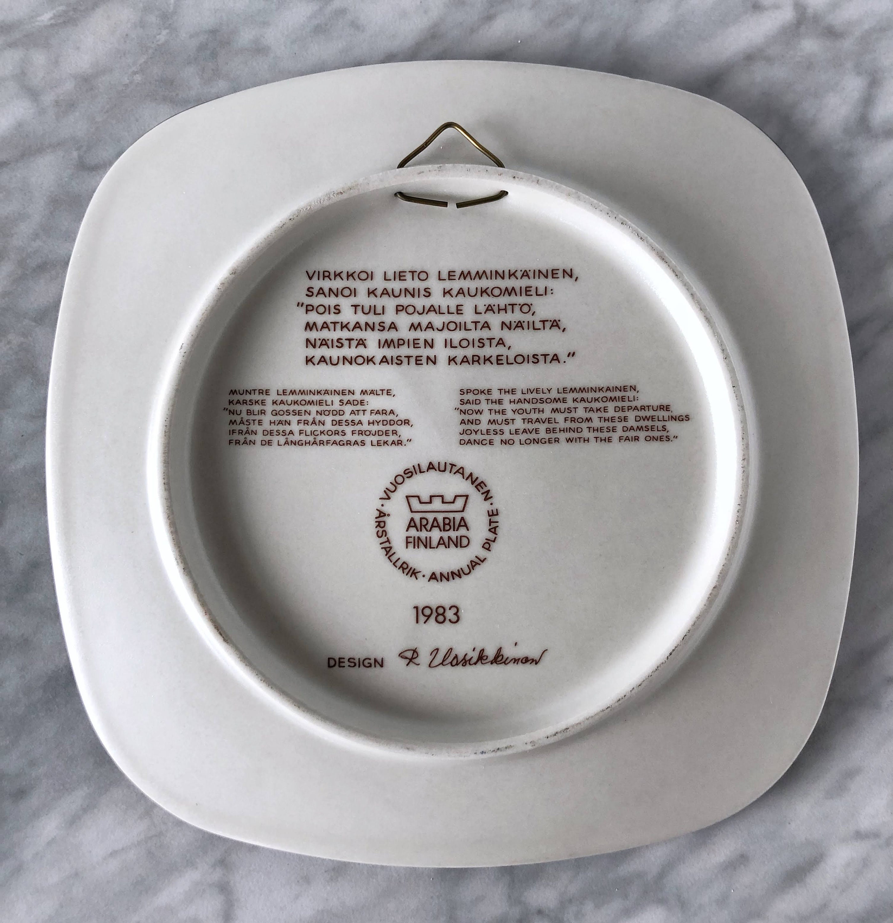 Folk Art Ceramics Scandinavian Art Vintage 1983 Arabia Finland ...