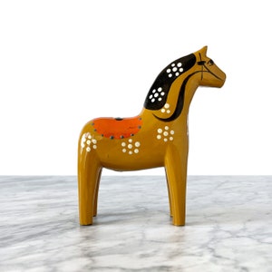 Rare Vintage Yellow Swedish 6" Wooden Dala Horse - Traditional Carved ...