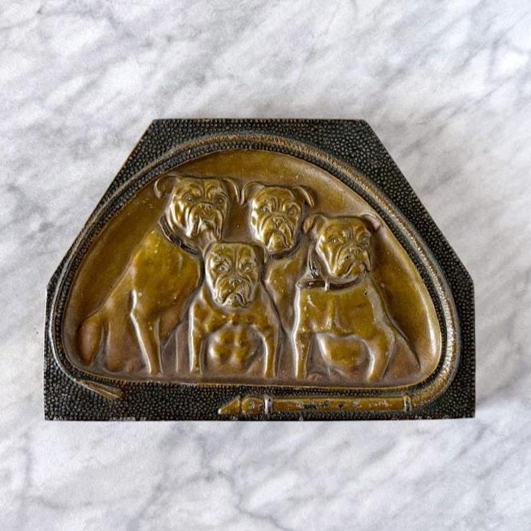 Antique 6" Cast Iron Judd Company Bulldog Plaque — Traditional Vintage ...